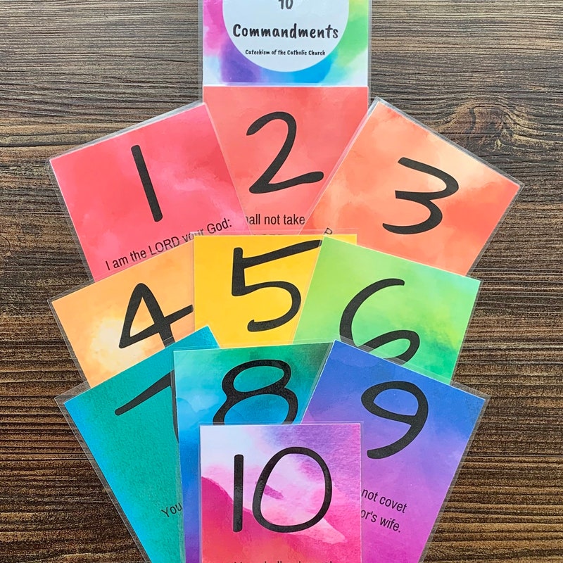 Ten Commandments Flash Cards - Etsy