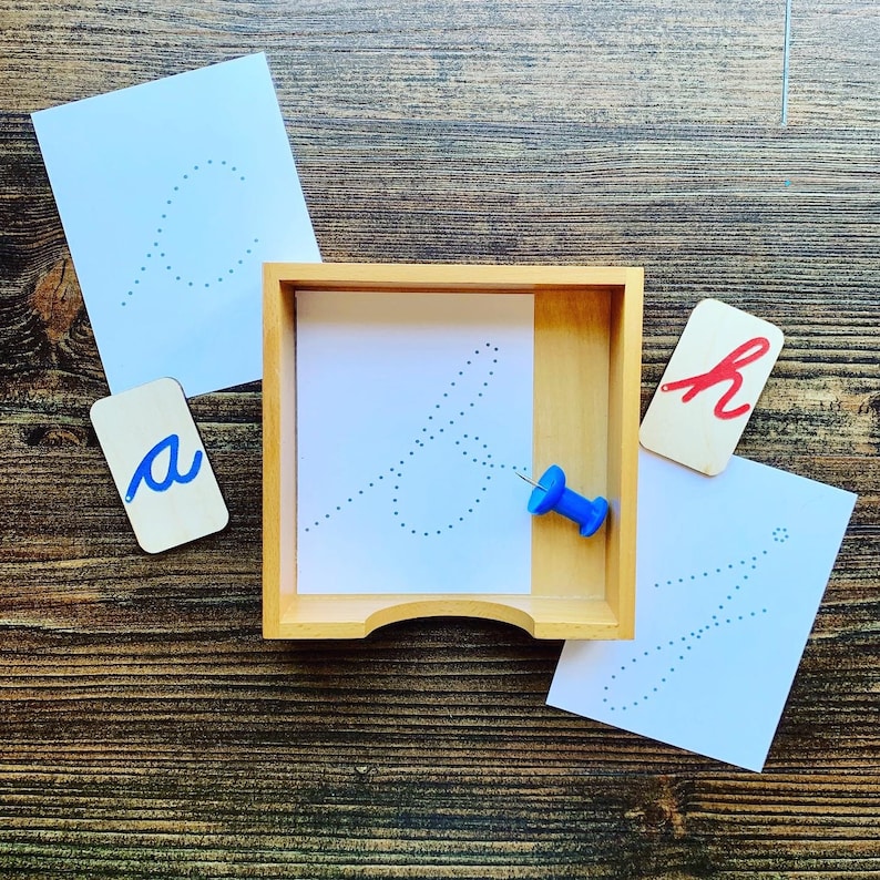 Cursive Alphabet Pin Poking | Montessori Fine Motor Skill | Alphabet ...