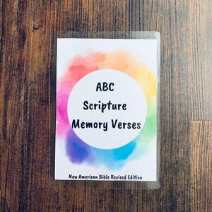 ABC Scripture Memory Verse Cards, Catholic Memory Verse Cards, ABC ...
