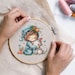 Girl Cross Stitch Pattern, Little Girl With a Kitten Cross Stitch, Soft ...