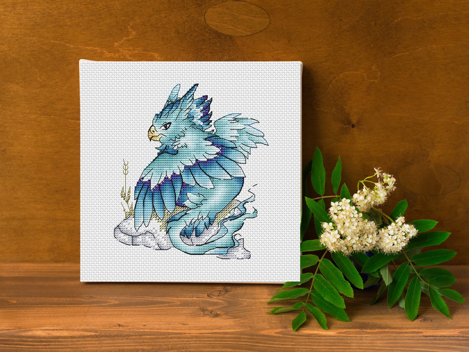 Griffon Cross Stitch Pattern PDF, Grumpy Griffon Cross Stitch, Fantasy ...