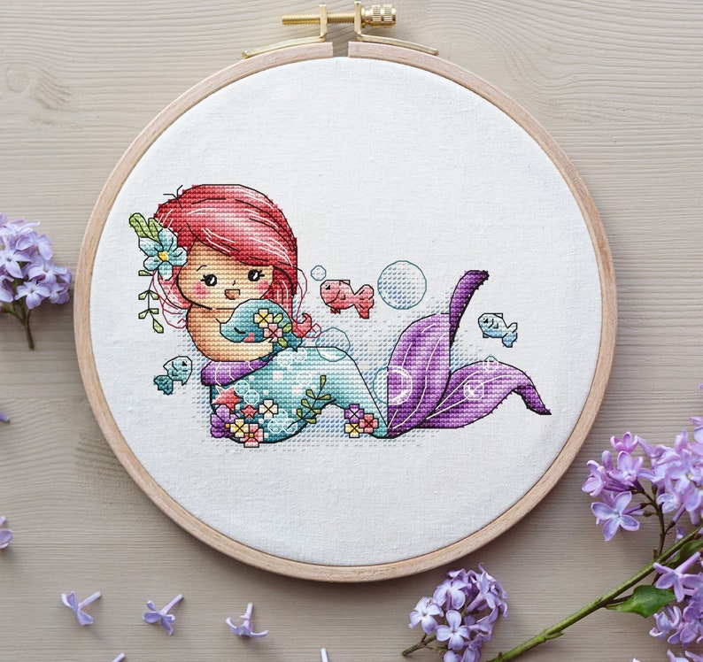 Mermaid Cross Stitch Pattern Ocean Princess Digital Pattern - Etsy
