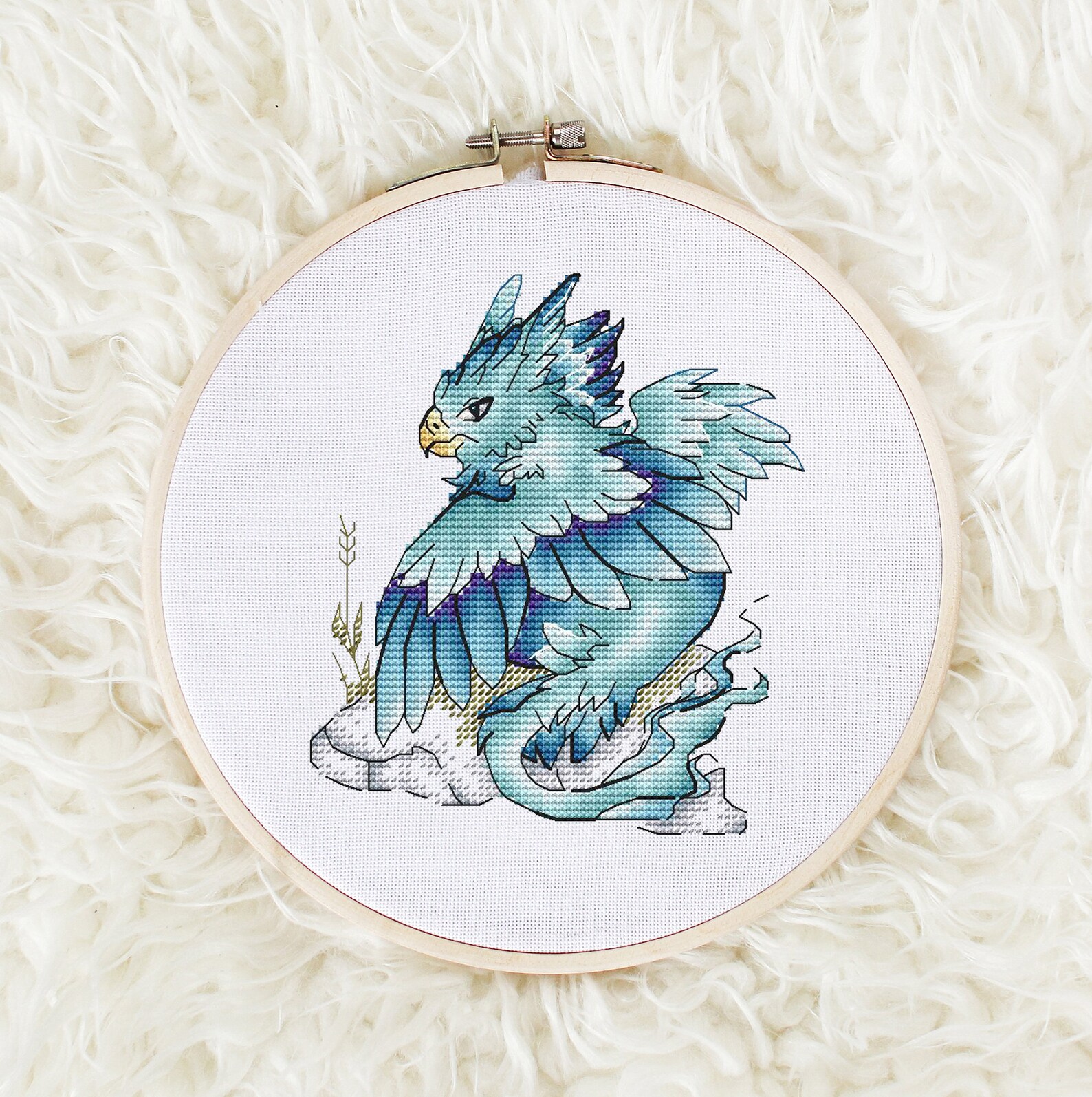 Griffon Cross Stitch Pattern PDF, Grumpy Griffon Cross Stitch, Fantasy ...