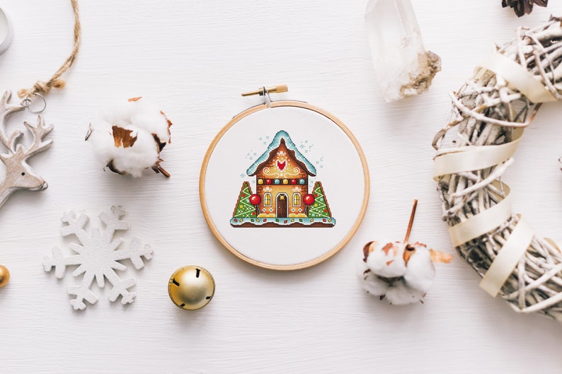 Christmas Gingerbread House Cross Stitch Pattern (PDF) - Etsy