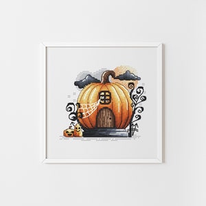 Halloween Pumpkin Cross Stitch Pattern PDF Instant Download - Etsy UK