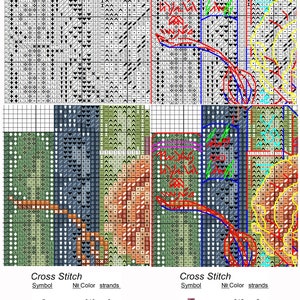Books Cross Stitch Pattern PDF, Rose Counted Cross Stitch, Flower Cross ...