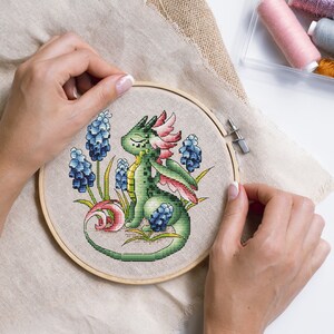Dragon Cross Stitch Pattern PDF Instant Download, Hyacinths Flowers ...