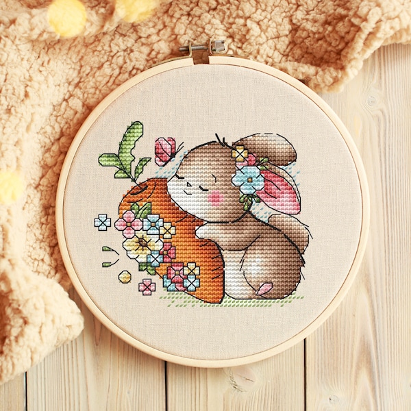 Bunny Cross Stitch - Etsy