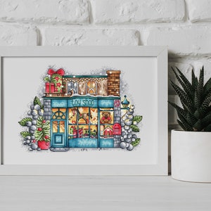 Toy Shop Cross Stitch Pattern PDF, Christmas Decor, House Counted Cross ...