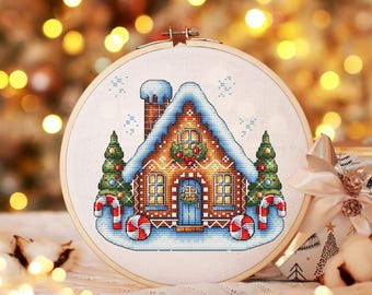 Christmas House Cross Stitch - Etsy