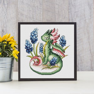 Dragon Cross Stitch Pattern PDF Instant Download, Hyacinths Flowers ...