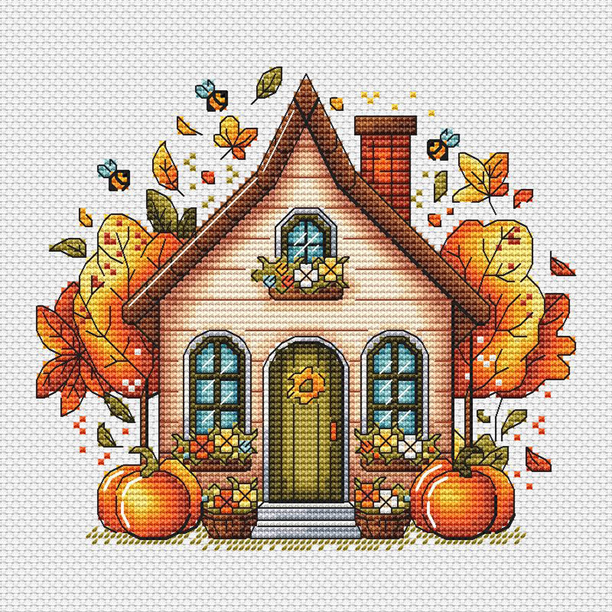 Autumn House Cross Stitch Pattern PDF Instant Download, Autumn Cute ...