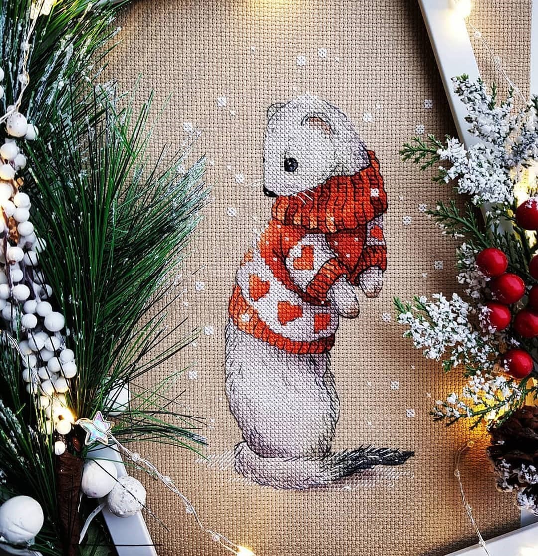 Ermine Cross Stitch Pattern PDF, Animal Cross Stitch Instant Download ...