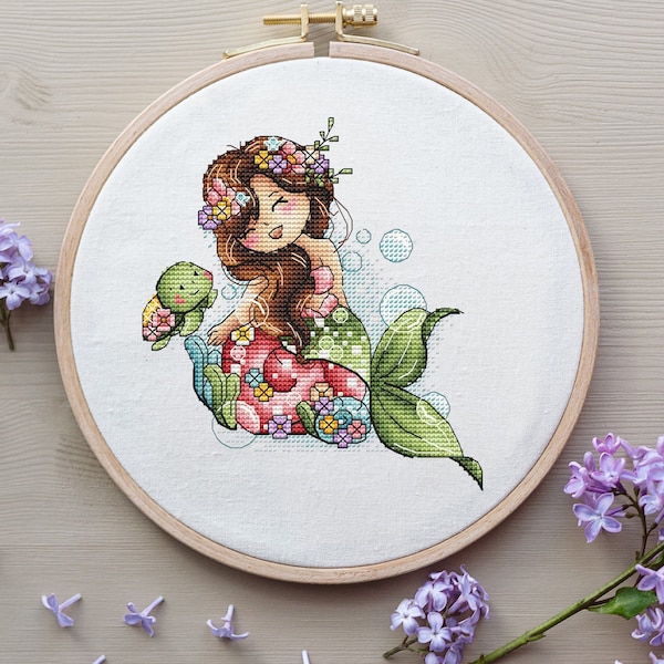 Mermaid Cross Stitch Pattern - Etsy