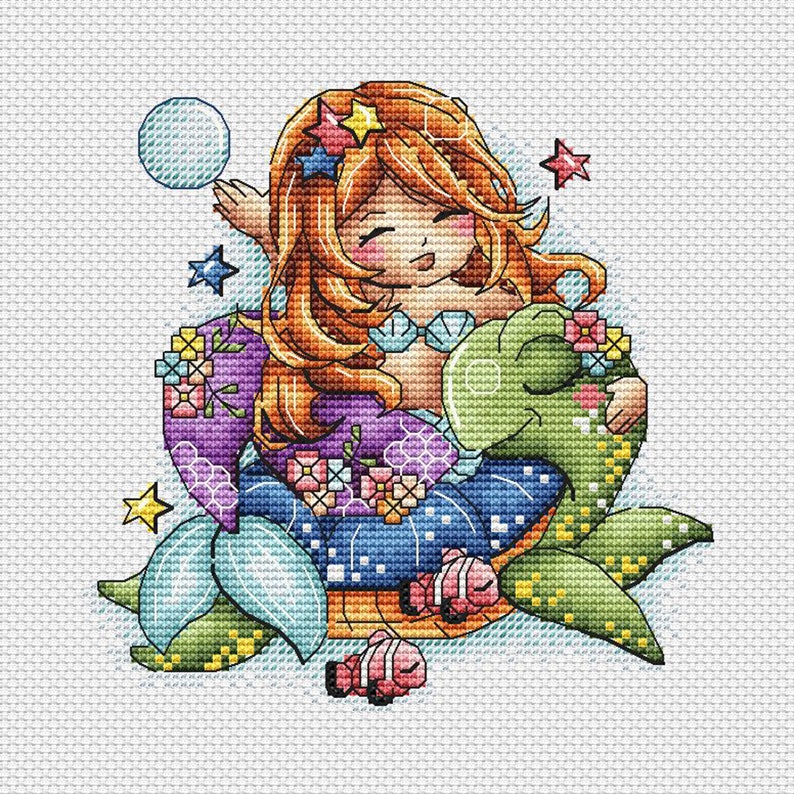 Mermaid Cross Stitch Pattern Ocean Princess Digital Pattern - Etsy