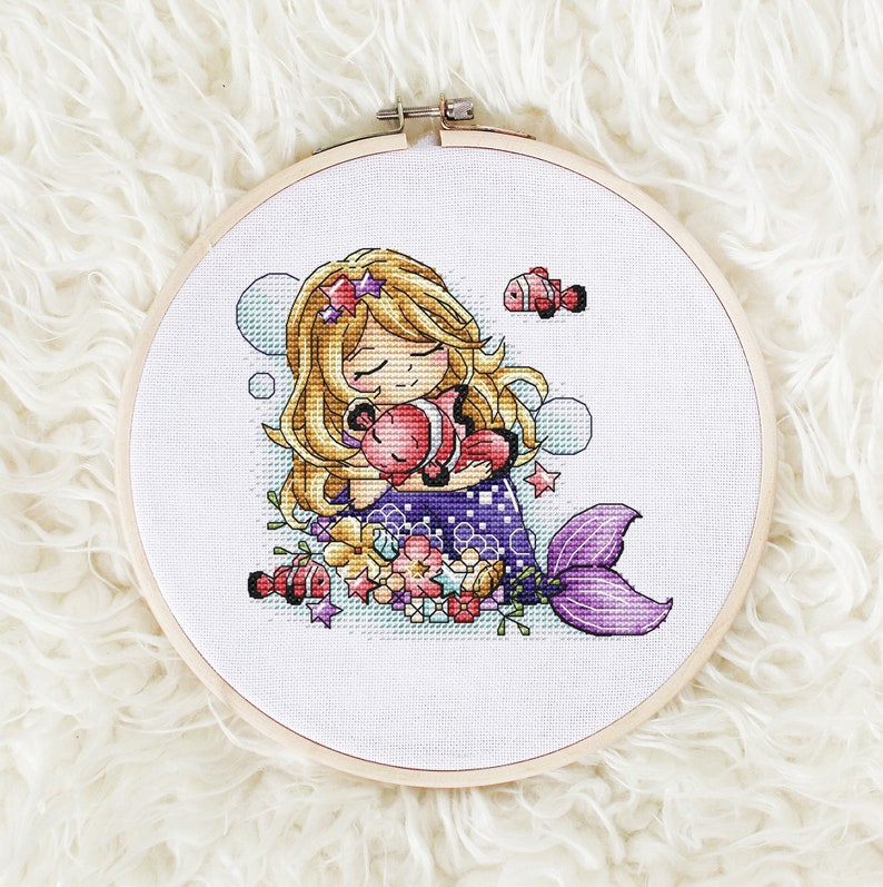 Mermaid Cross Stitch Pattern Ocean Princess Digital Pattern - Etsy