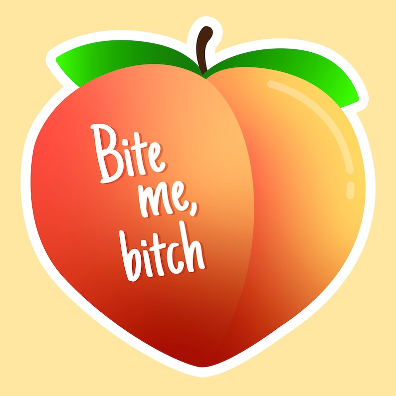 Bite Me Peach Sticker - Etsy
