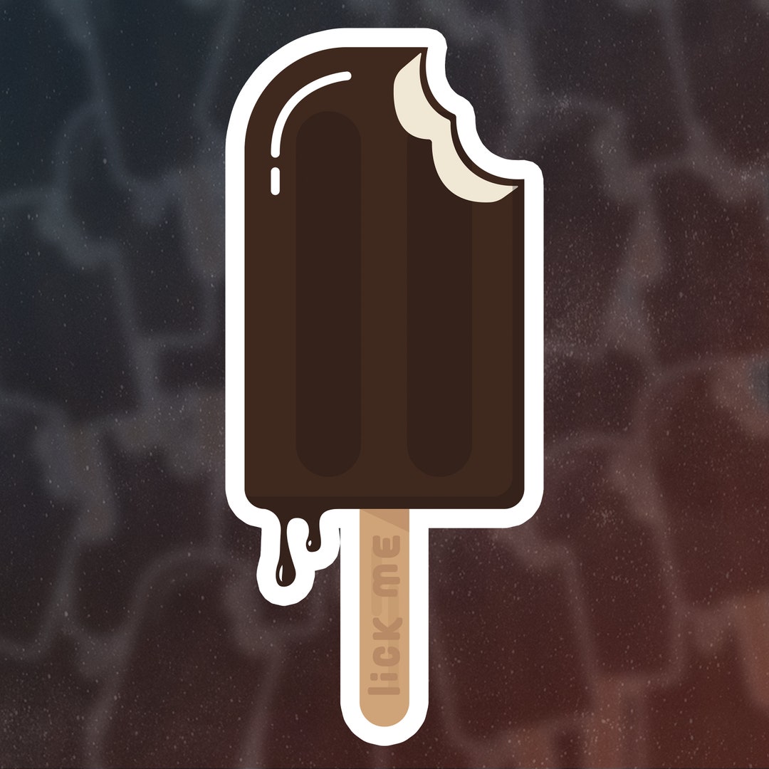 Lick Me Popsicle: Vanilla With Chocolate Coating Sticker - Etsy