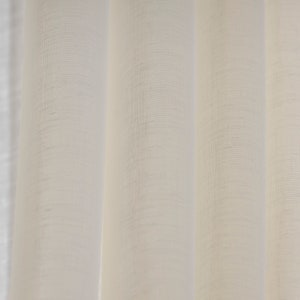 Linen Look Cream Color Luxury Sheers Curtains, Custom Size Modern Tulle ...