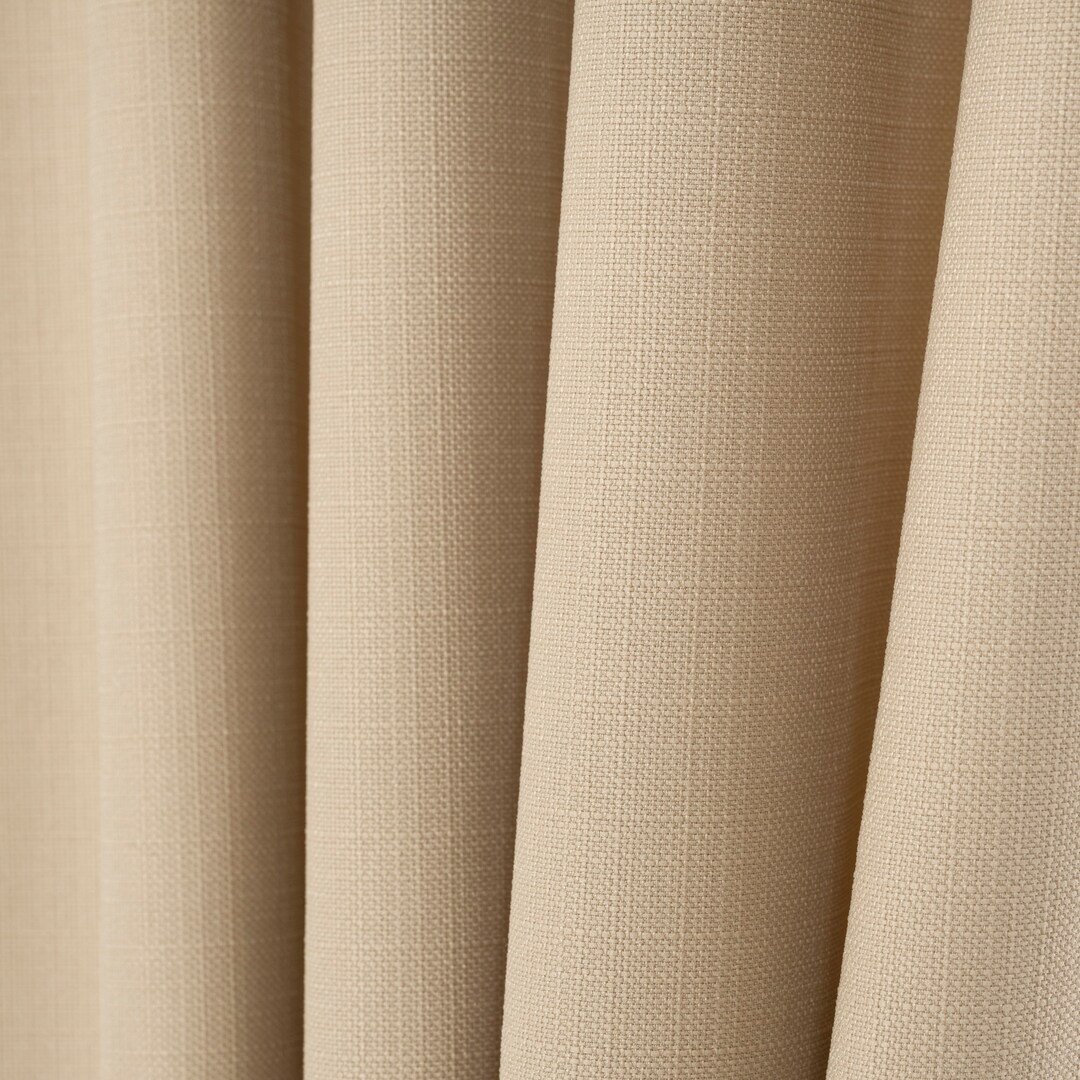 Coffee Milk Color Curtains, Custom Size Linen Look Drapes, Luxury and ...