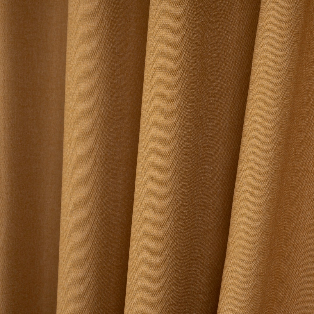 Mustard Blackout Curtains, Modern Linen Look Drapes, Home Fashion ...