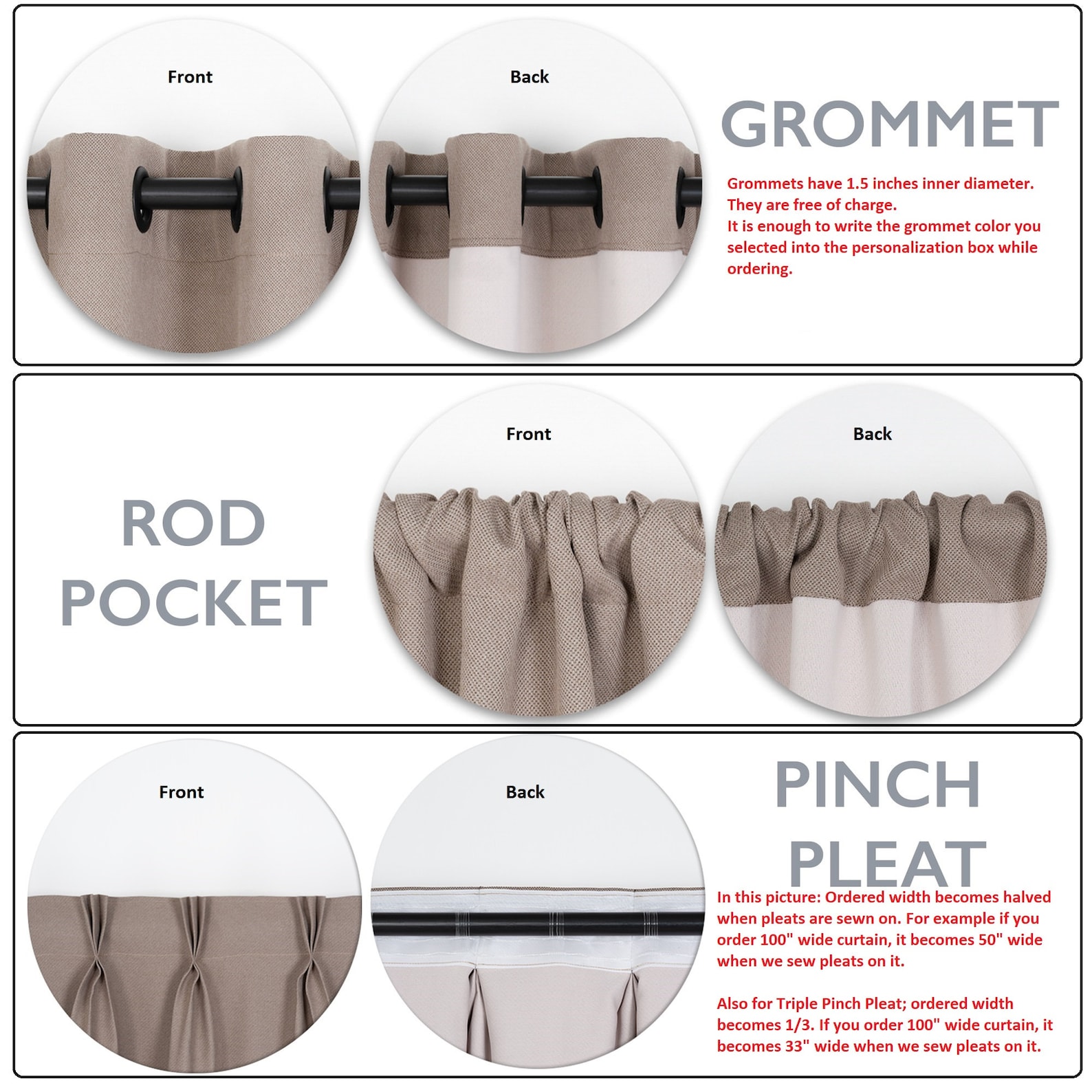 Gray Pom Pom Curtain Panels, Linen Look Special Fluffy Drapes for ...