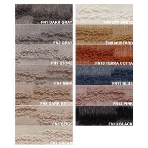 Fluffy Mink Color Linen Look Natural Panel Curtains, Custom Size Pom ...