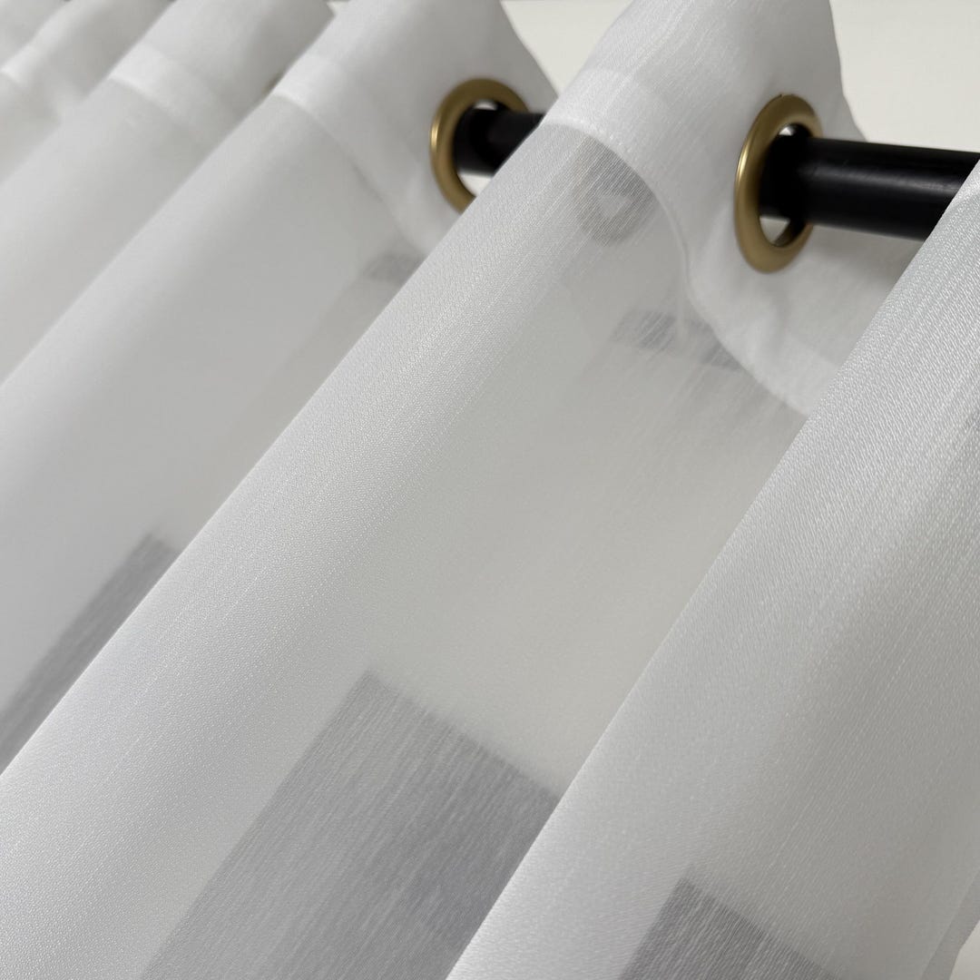 Custom Size Luxury White Sheer Curtains, Extra Wide Net Voile Tulle ...