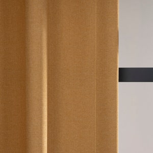 Mustard Blackout Curtains, Modern Linen Look Drapes, Home Fashion ...