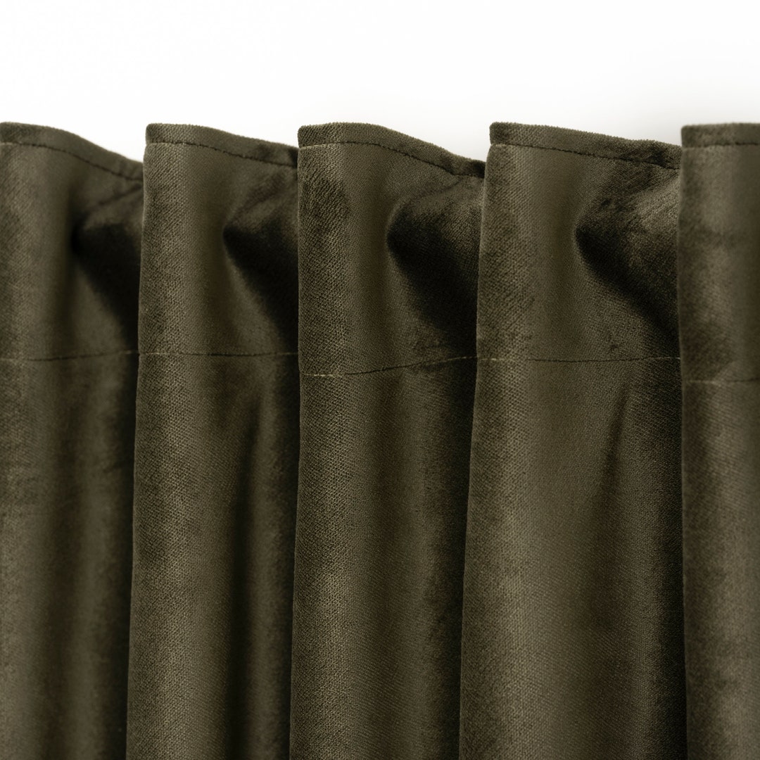 Custom Khaki Velvet Curtains: Modern Solid Color Drapes, Blackout ...