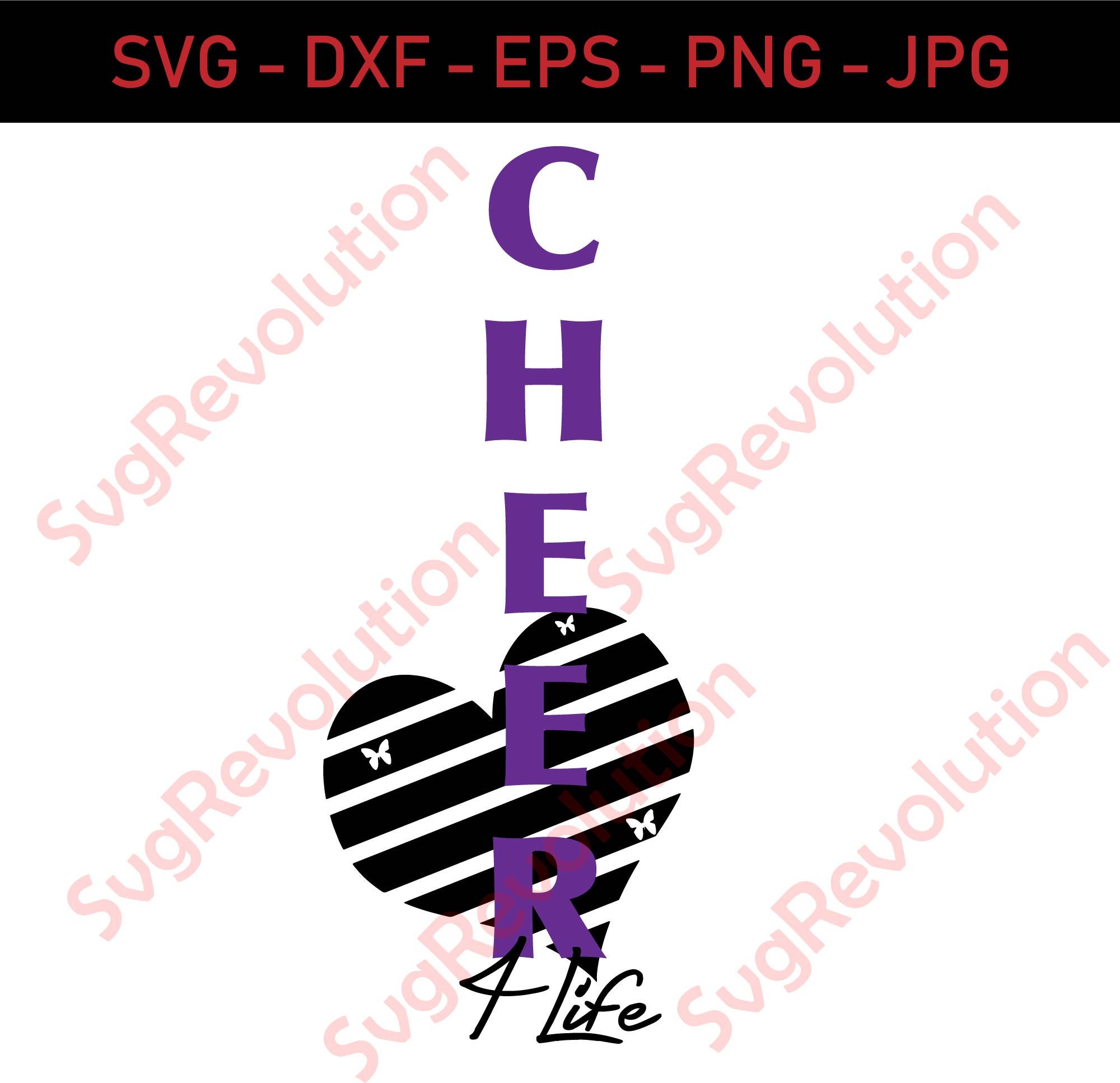 Cheer for Life SVG, Cut Files, Vinyl, Vector, Cameo Silhouette, Cricut ...