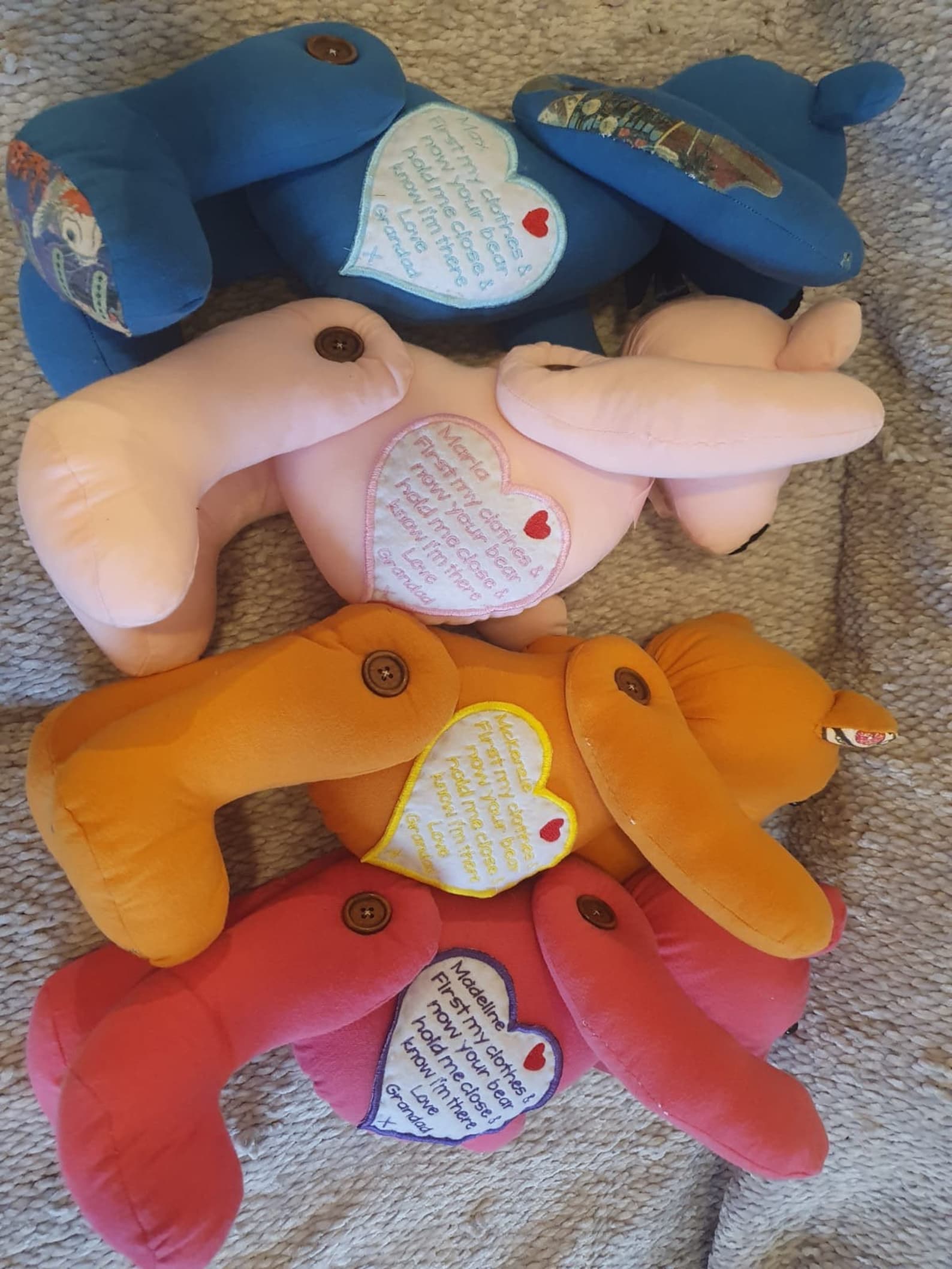 Personalised Heart Shaped Memory Patch Memory Bear Patch Memory Cushion ...