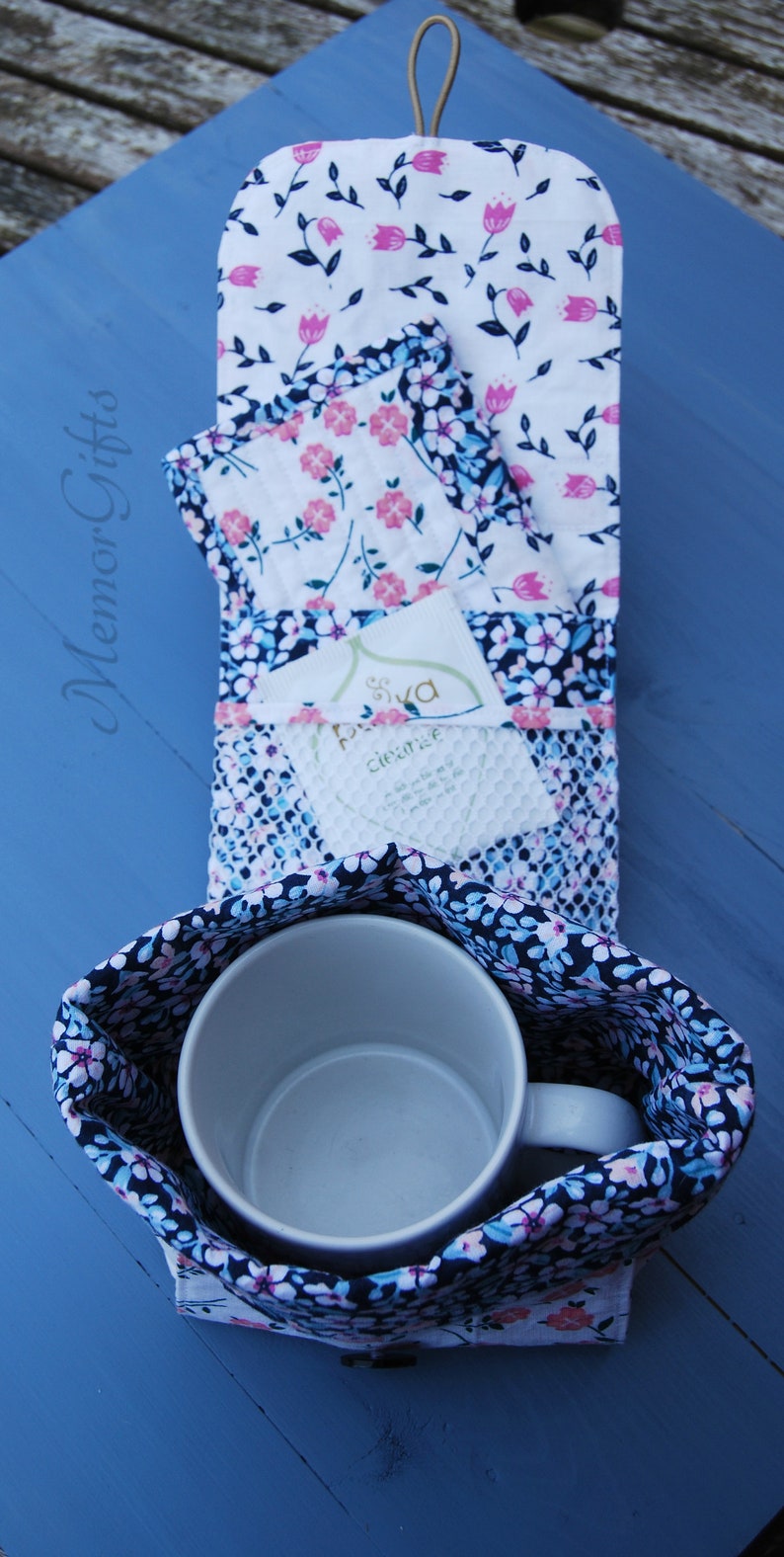 Mug bag with matching mug rug tea cup bag with matching | Etsy