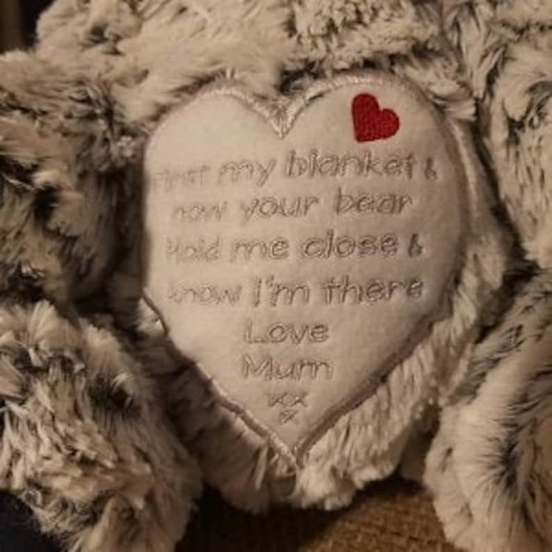 Personalised Heart Shaped Memory Patch Memory Bear Patch - Etsy