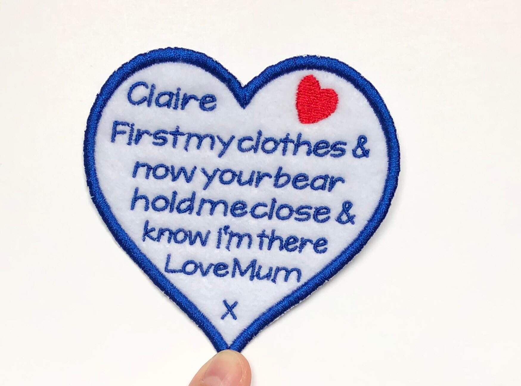 Personalised heart shaped memory patch memory bear patch | Etsy