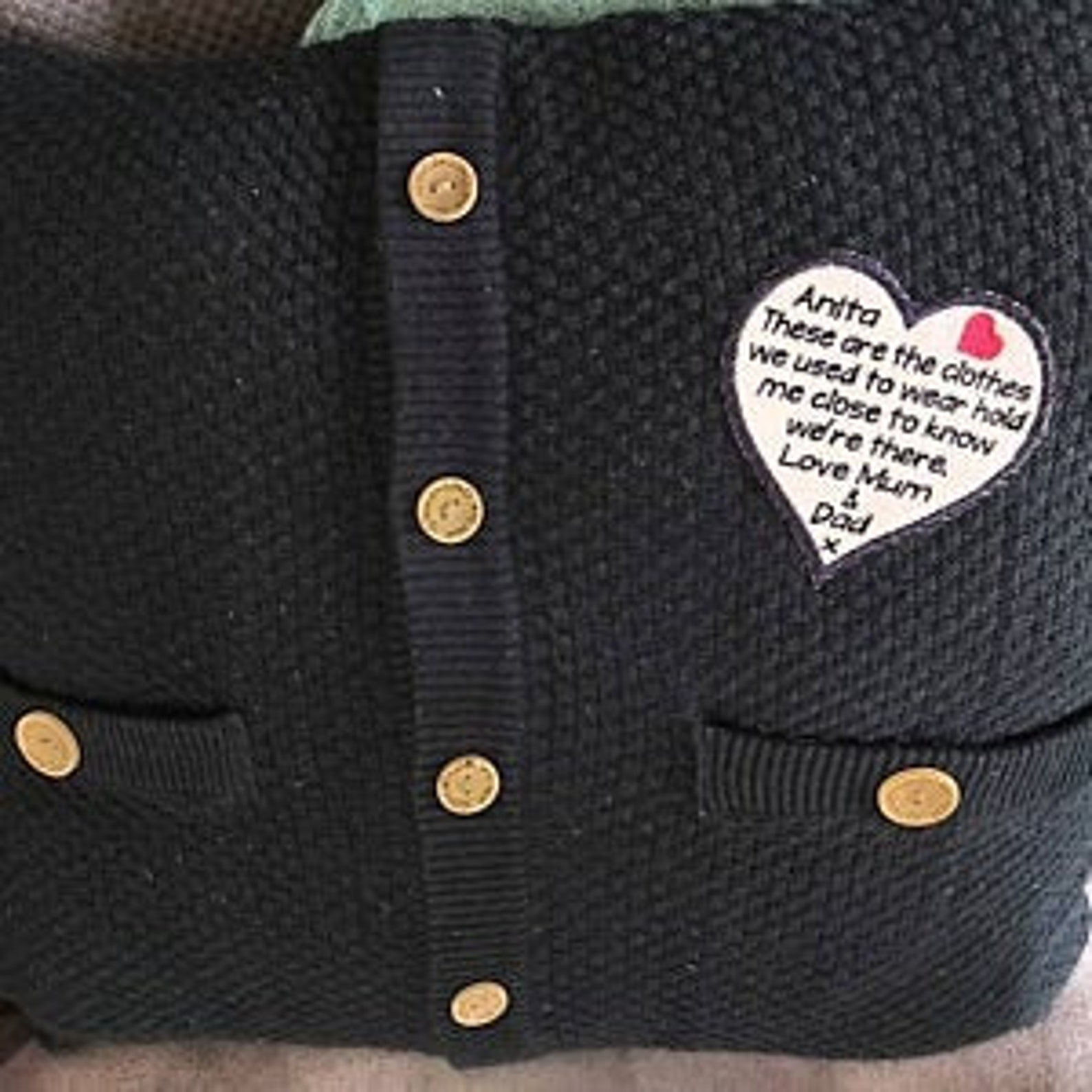 Personalised Heart Shaped Memory Patch Memory Bear Patch Memory Cushion ...