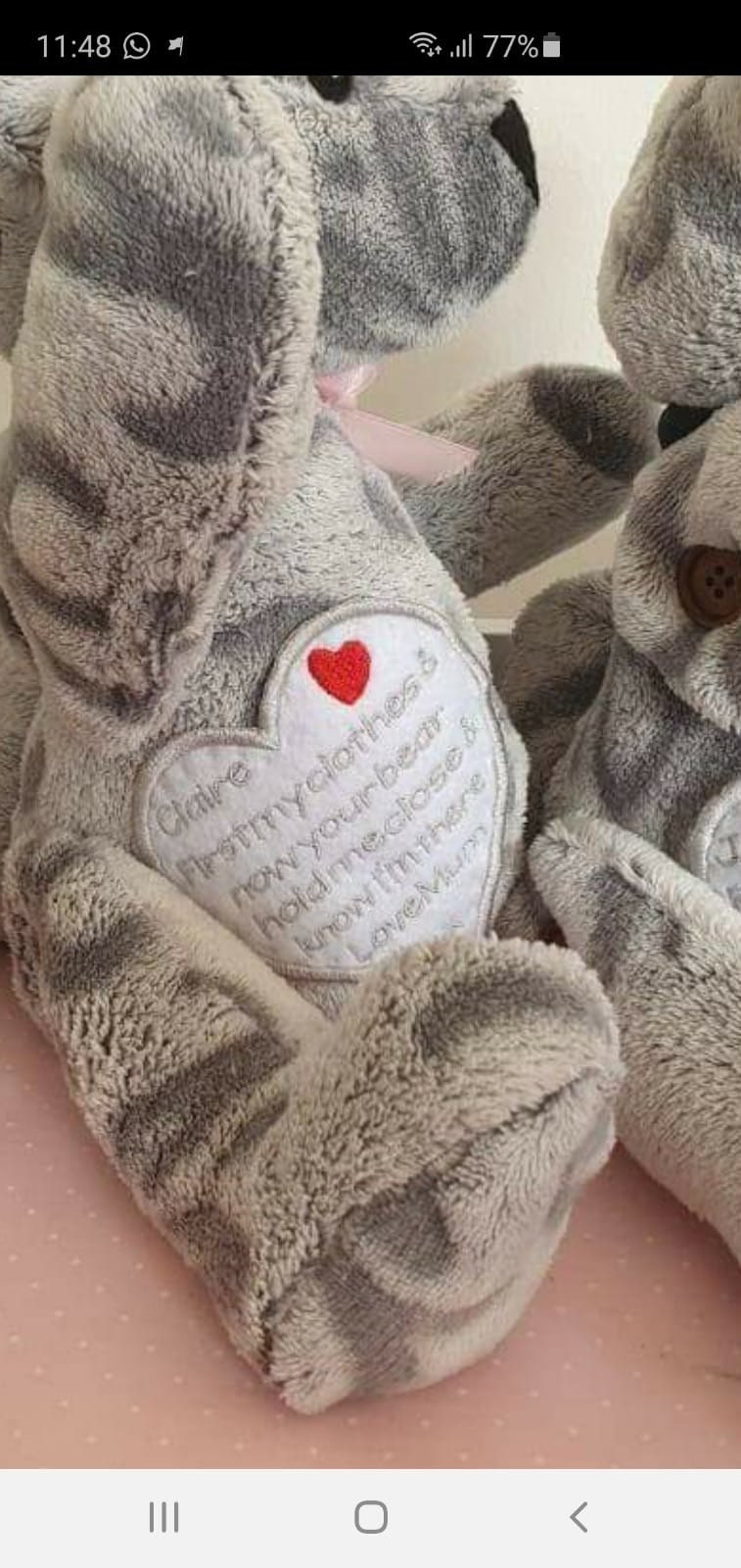 Personalised Heart Shaped Memory Patch Memory Bear Patch | Etsy