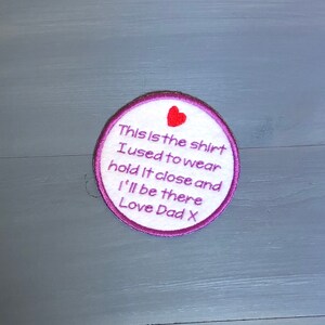 Personalised Circle Shaped Memory Patch Memory Bear Memory Cushion This is You First Bear ...