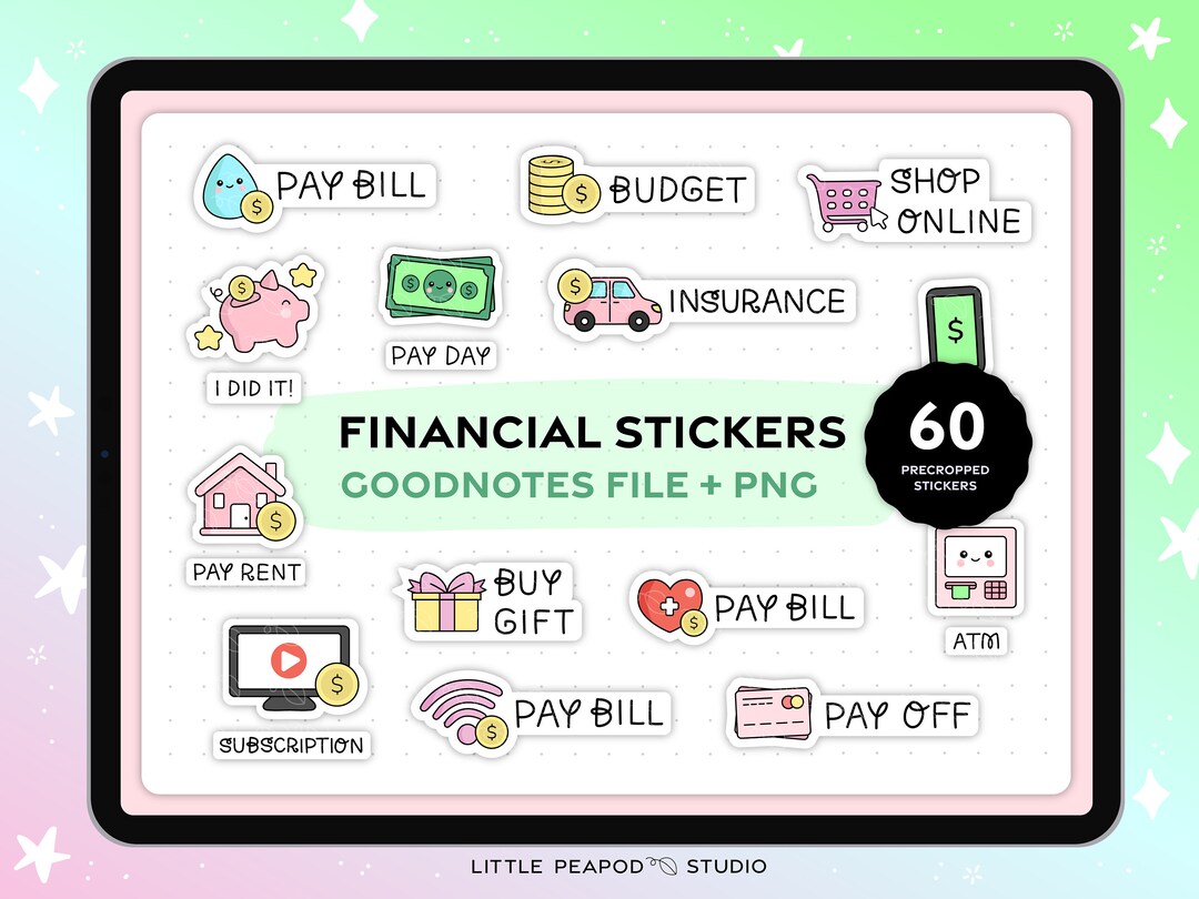 Financial Stickers Goodnotes Stickers Cute Digital Stickers Notability ...