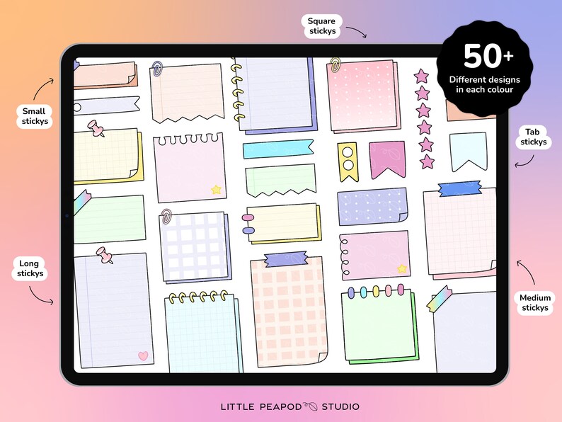 Sticky Notes Digital Stickers | Functional Digital Stickers | Goodnotes ...