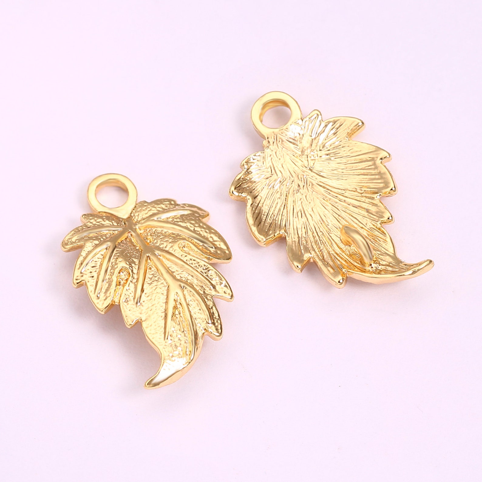 19x12mm 18k Gold Plated Leaf Charms 8Pcs Gold Maple Leaf | Etsy
