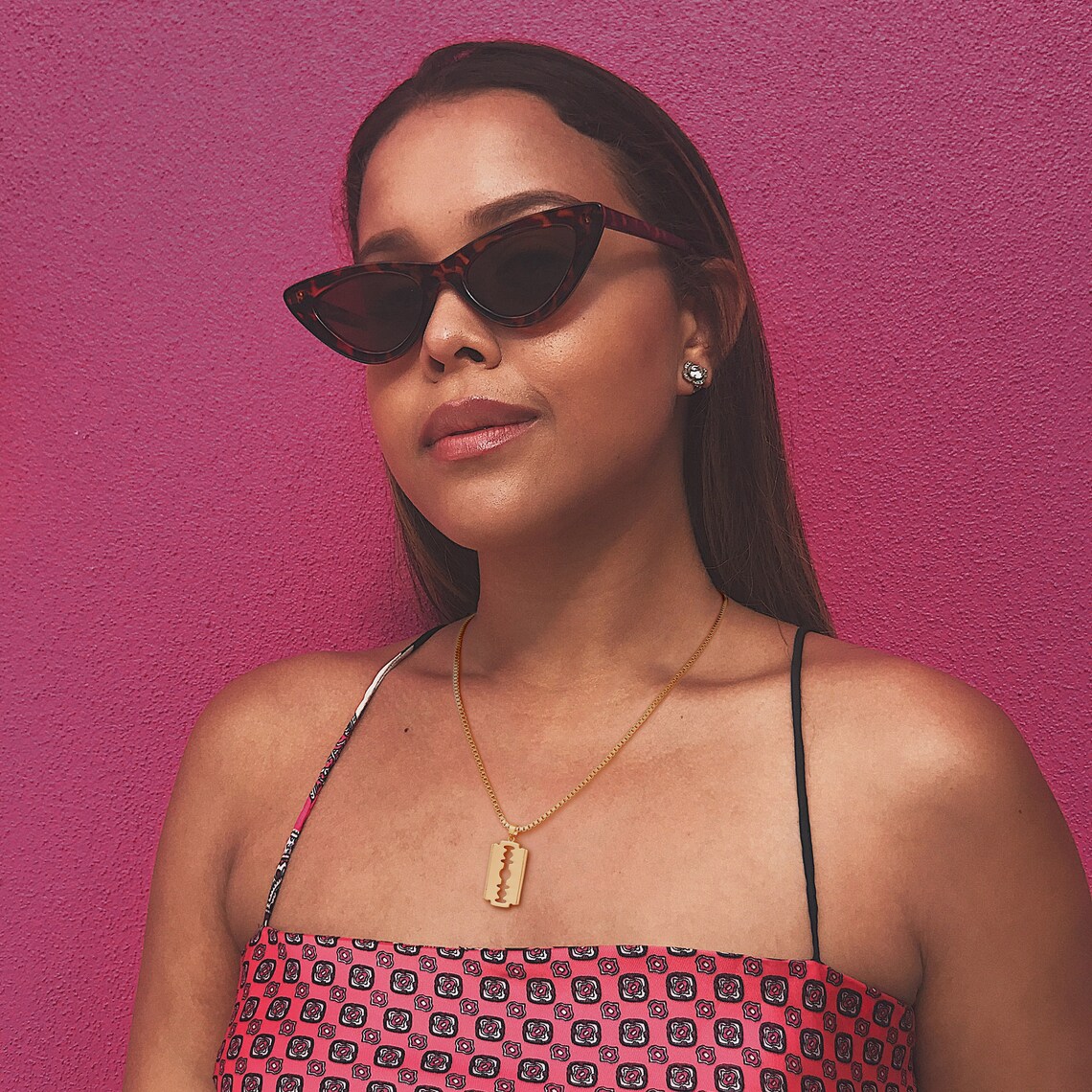 Dainty Blade Necklacegold Razor Blade Pendant Necklacehip - Etsy