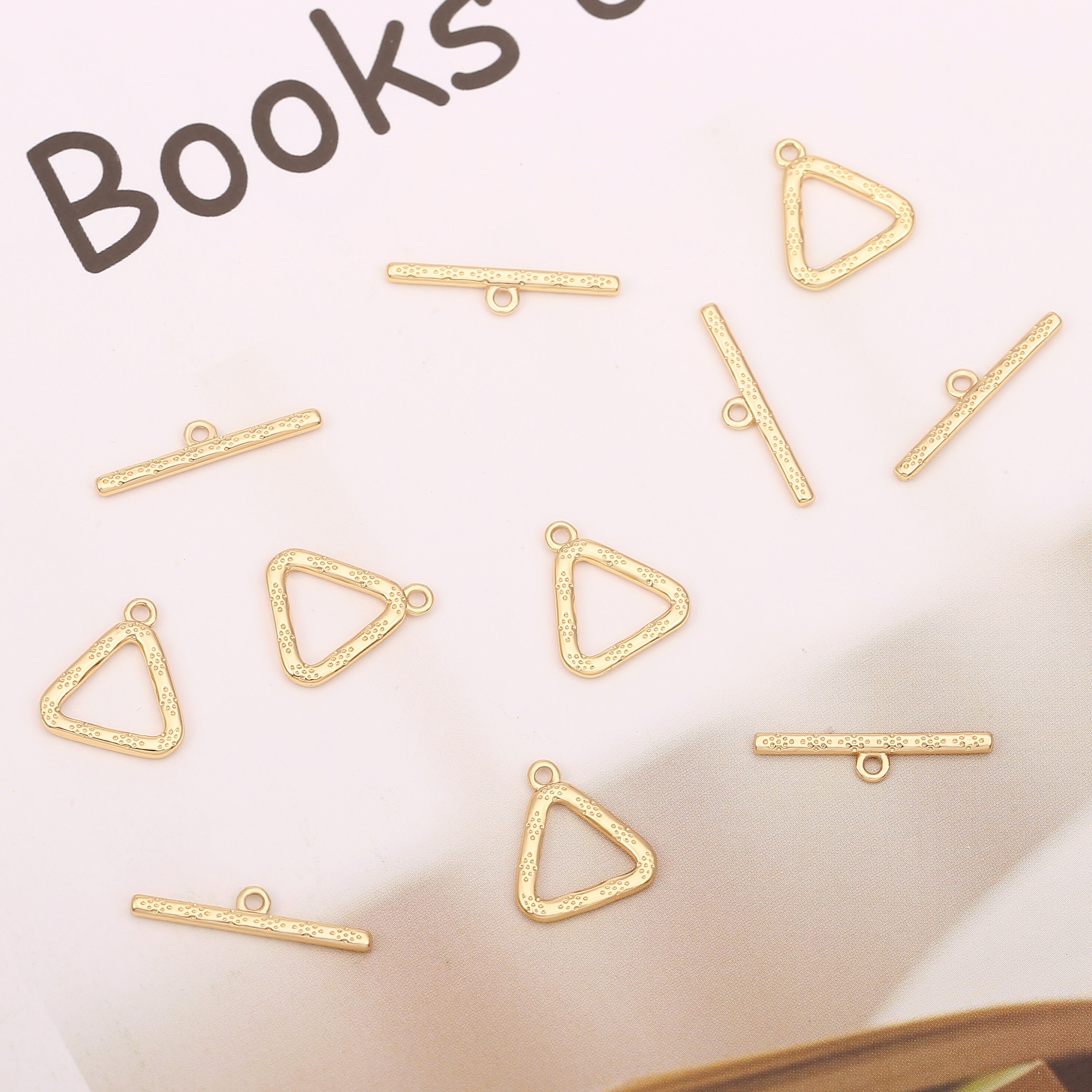 18K Shiny Gold Plated Triangle OT Toggle Clasps 13x14mm Ring X | Etsy