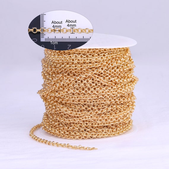 18k Gold Plated Double Rolo Chain3.3ft Double Link Rolo Chain | Etsy