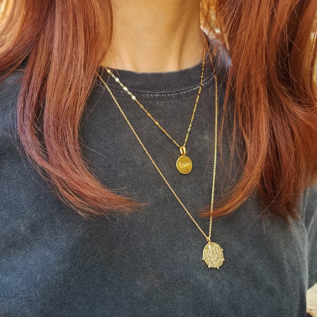 Gold Greek Coin Medallion Necklaceancient Greek Coin Disc - Etsy