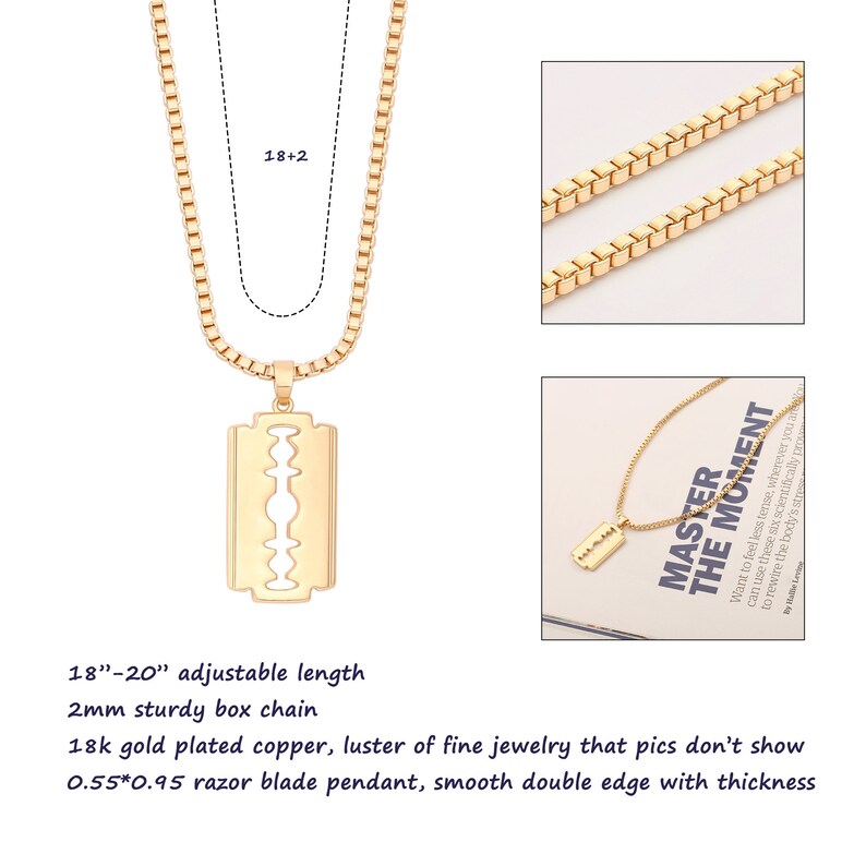 Dainty Blade Necklacegold Razor Blade Pendant Necklacehip - Etsy