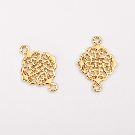 8pcs 18k Shiny Gold Chinese Knot Connector Charms20x14mm - Etsy