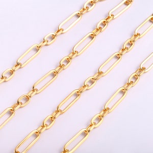 3.2FT1M 18k Shiny Gold Link Chains,drawn Flat Cable Chain Bulk,paper ...