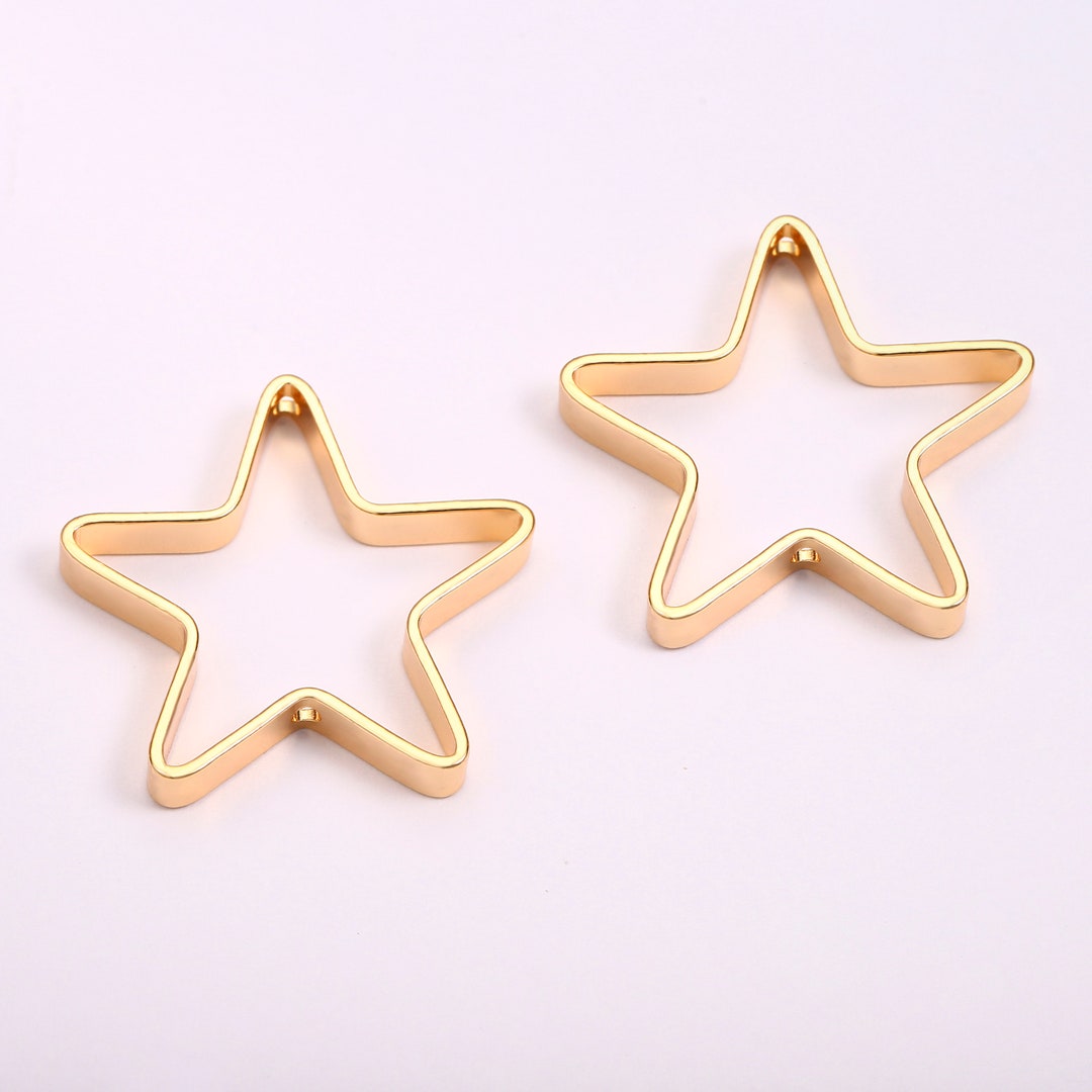 6 Stück 18k Glänzende Gold Stern Verbinder Charms,29x28mm Große Stern ...