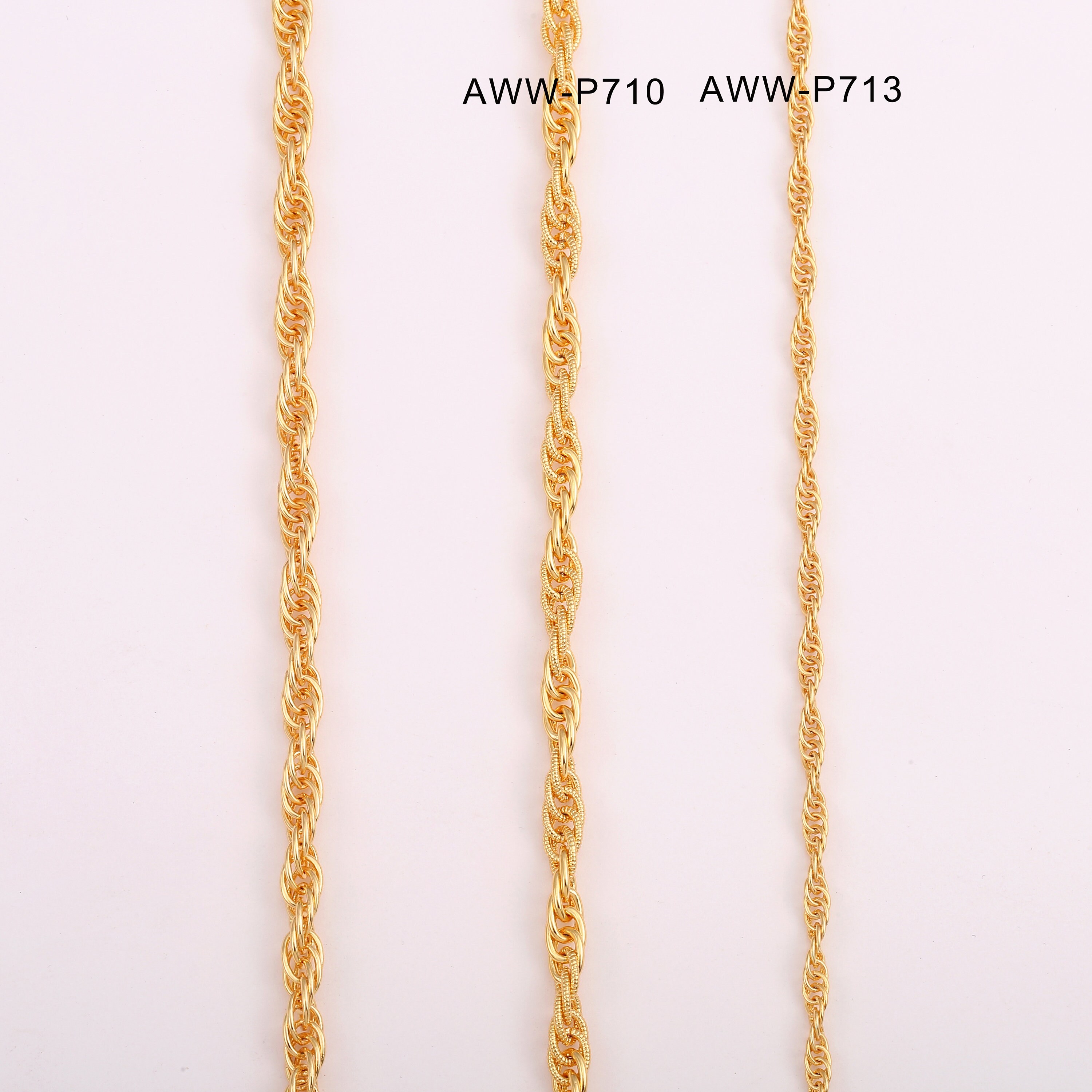 2mm Rope Chains 18k Gold Plated Cable Link Chains 3.3FT - Etsy